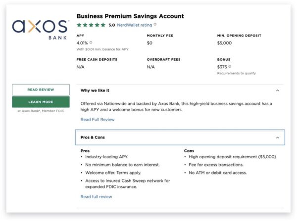 High interest business savings accounts (that actually pay 4% or more)